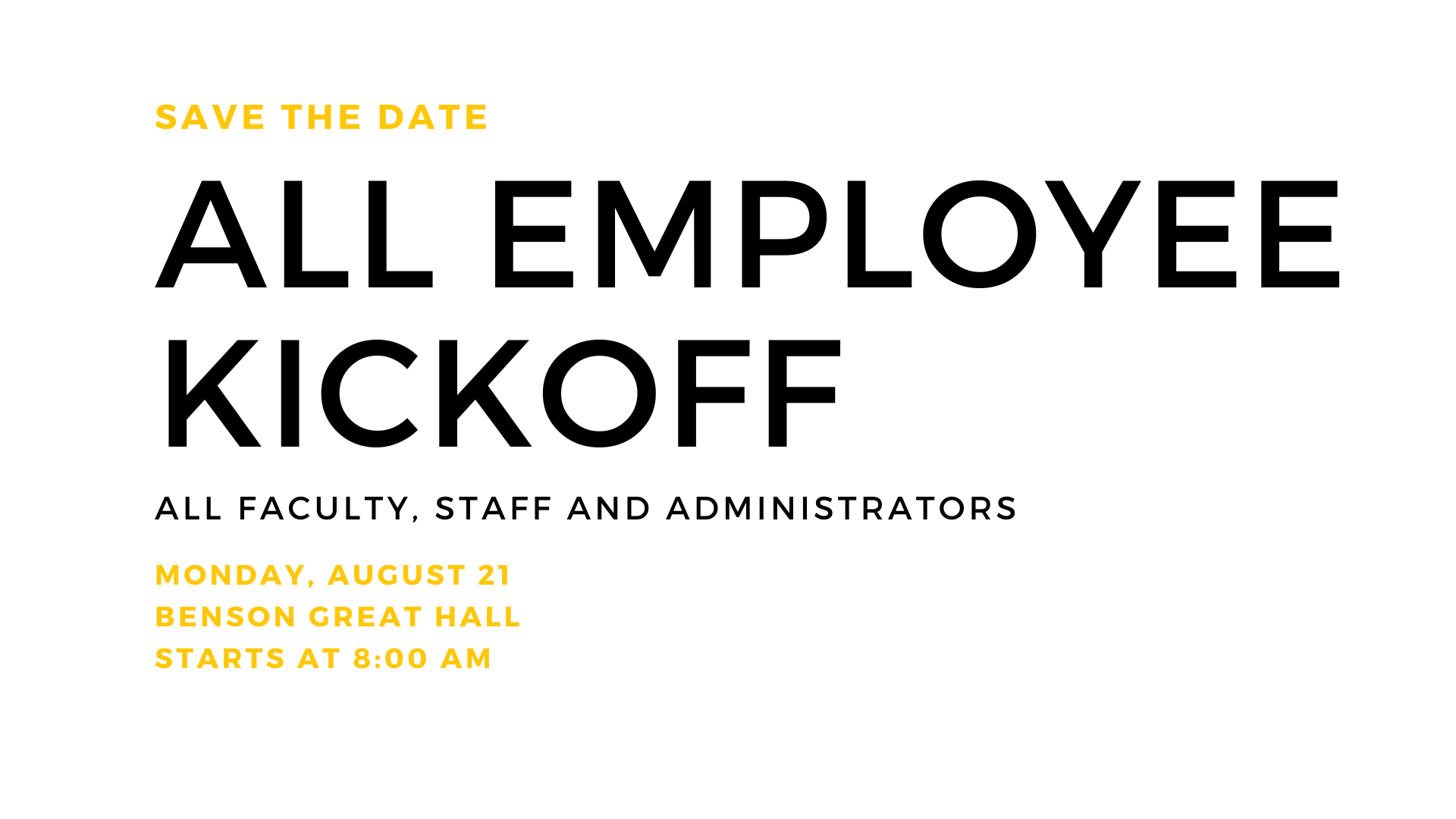 All Employee Kickoff: August 21 | Bethel University